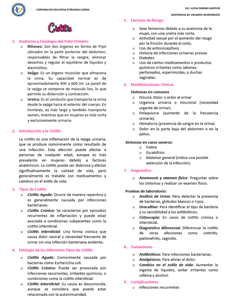 Cirugía Genito Urinaria | PDF | Infección del tracto urinario | Útero