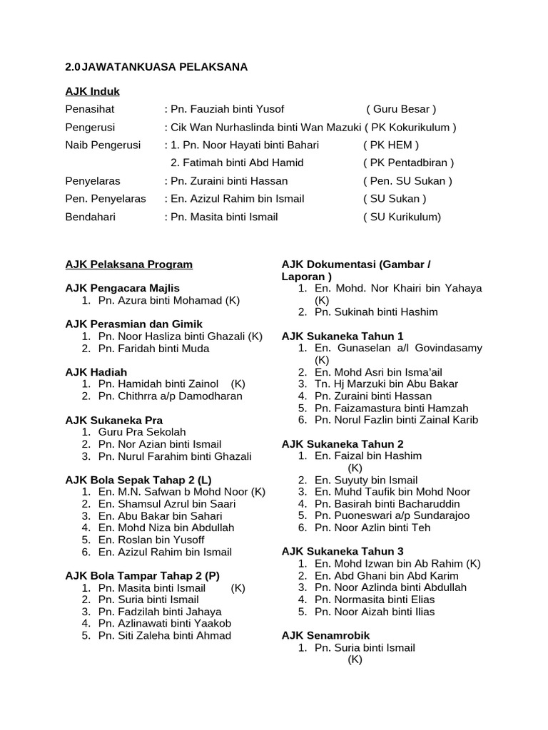 Ajk Hari Sukan Negara | PDF