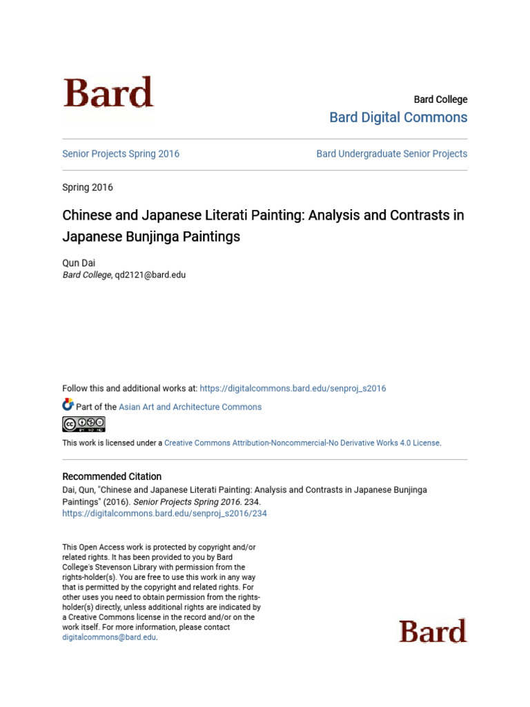 Chinese and Japanese Literati Painting Analysis and Contrasts in | PDF