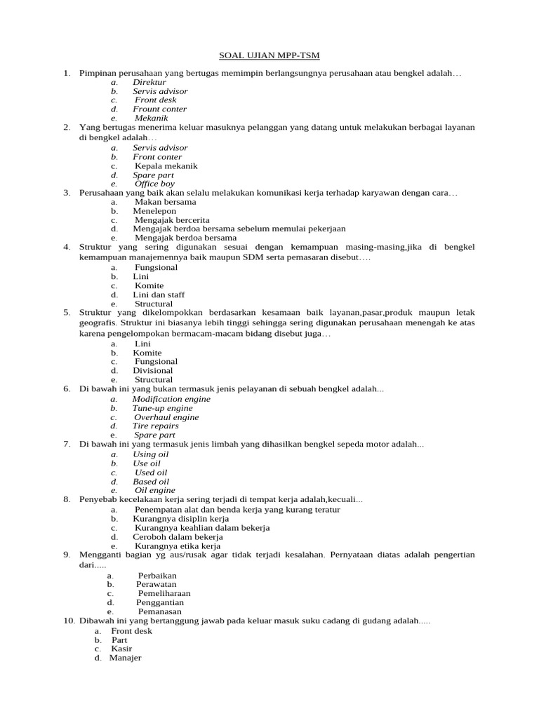 Soal Ujian MPP | PDF