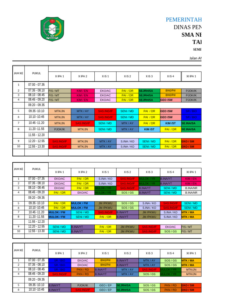 JADWAL GENAP 2023-2024 | PDF