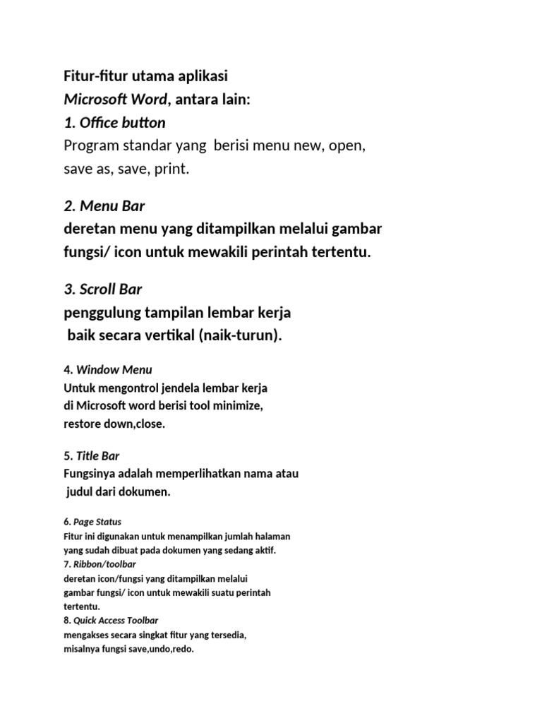 Fitur Microsoft Word | PDF