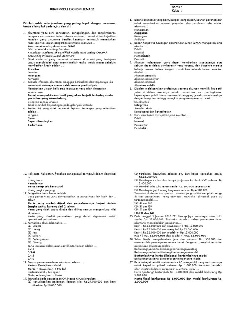 12 Ujian Modul 11 | PDF