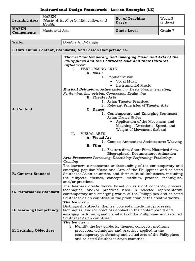 LE MusicArts7 Week3 v2 | PDF