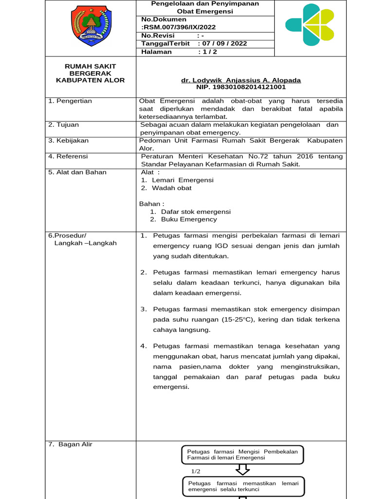 Sop Pengelolaan Stok Emergensi | PDF