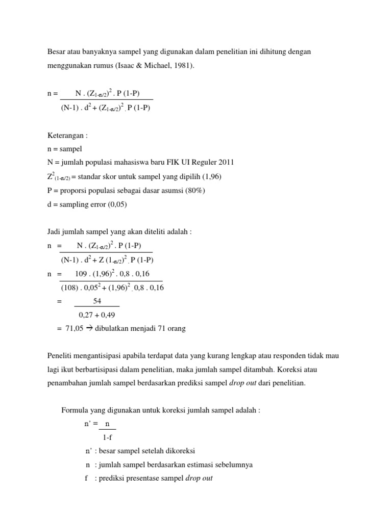 Rumus Sampel | PDF