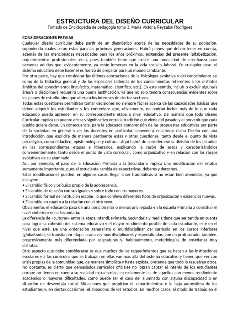 02 ESTRUCTURA DEL DISEÑO CURRICULAR | PDF
