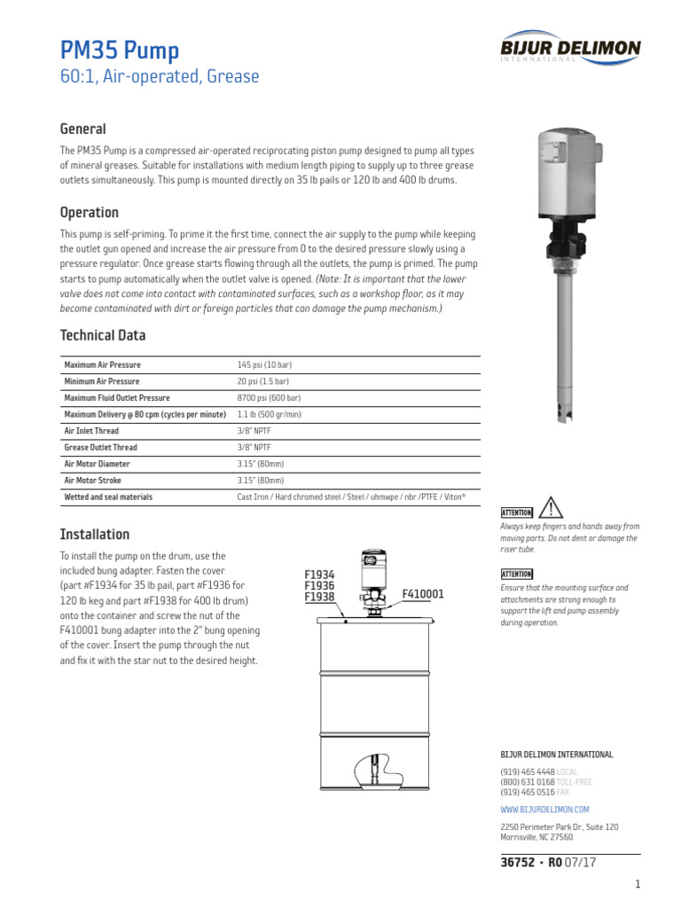 LUB PM35-Pump DS-R0 | PDF
