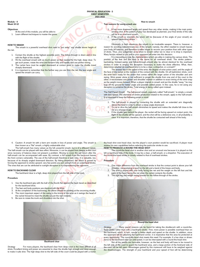 Pe 3 College Module 4 WK 10-12 | PDF