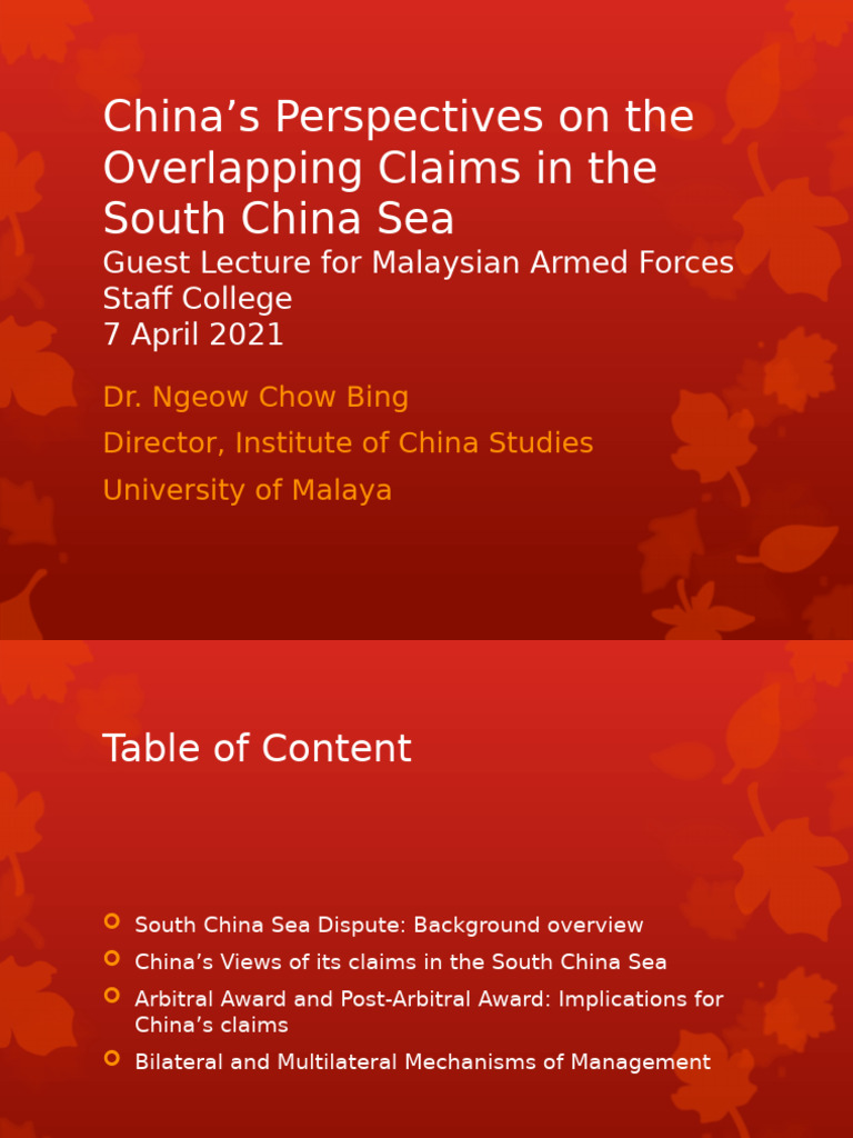 China's Perspectives On The Overlapping Claims in The SCS | PDF