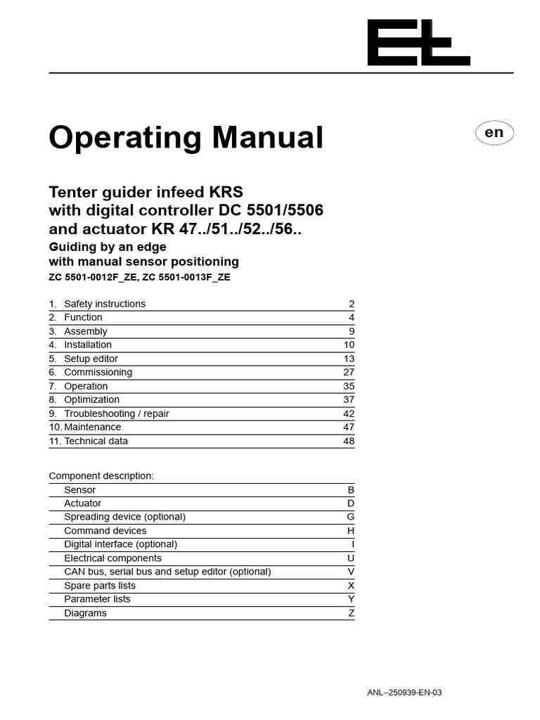 Operating Manual - Erhardt+Leimer | PDF