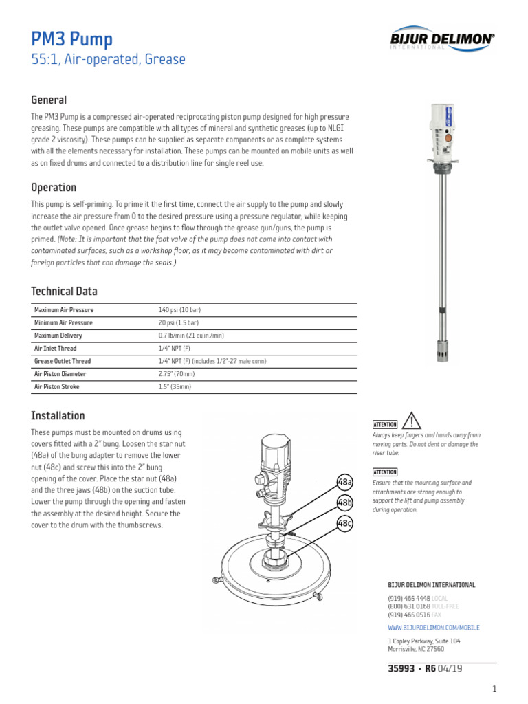 PM3 Pump: 55:1, Air-Operated, Grease | PDF