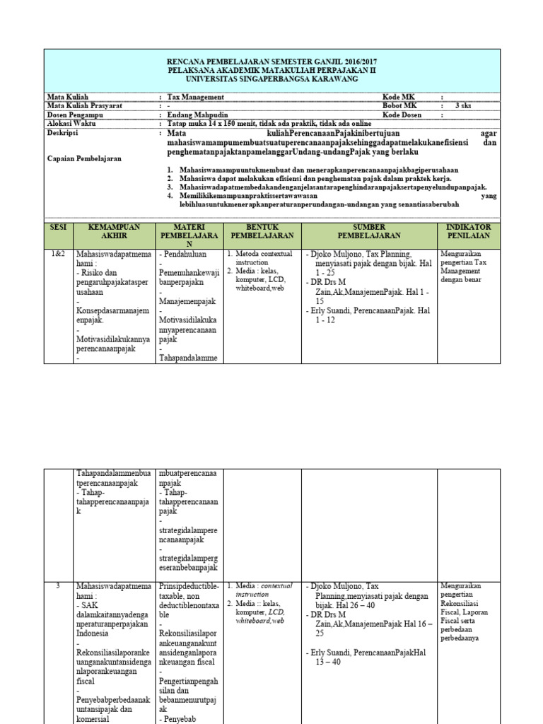RPS Tax Manajemen | PDF