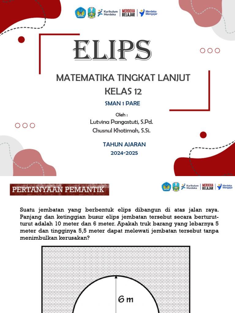 Kelas 12 - MMTL - PPT Elips | PDF