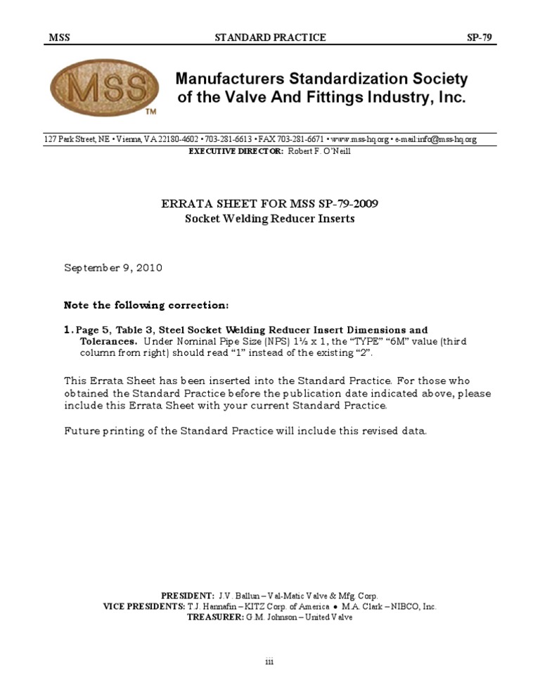 MSS SP 79 2009 - Issued 9 9 2010 | PDF