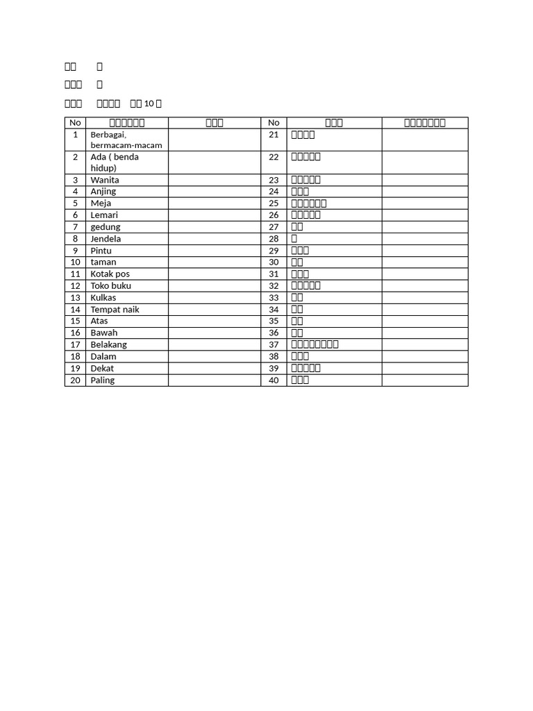 Tesuto Kotoba 10 | PDF