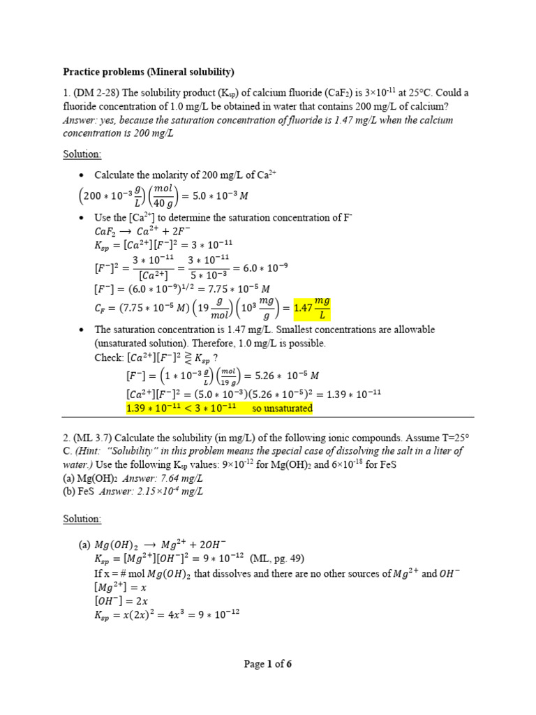 9 - Mineral Solubility (PP Solution) | PDF