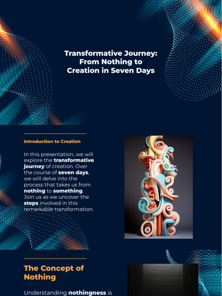 Slidesgo Transformative Journey From Nothing To Creation in Seven Days 20240804232545O4RZ | PDF