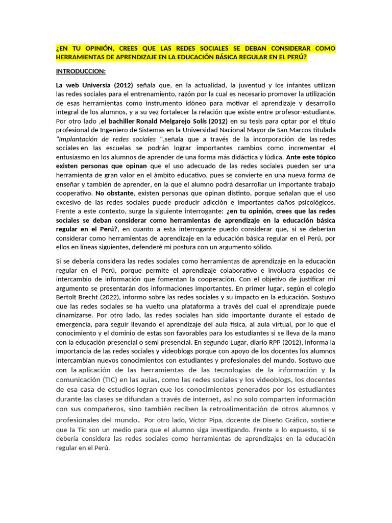 Redacción Preliminar de Un Texto Argumentativo para La TA2 | PDF