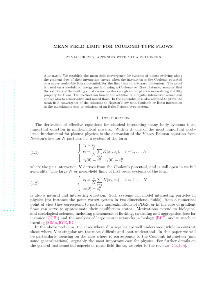 Mean Field Limit of Colomub Type Flow | PDF