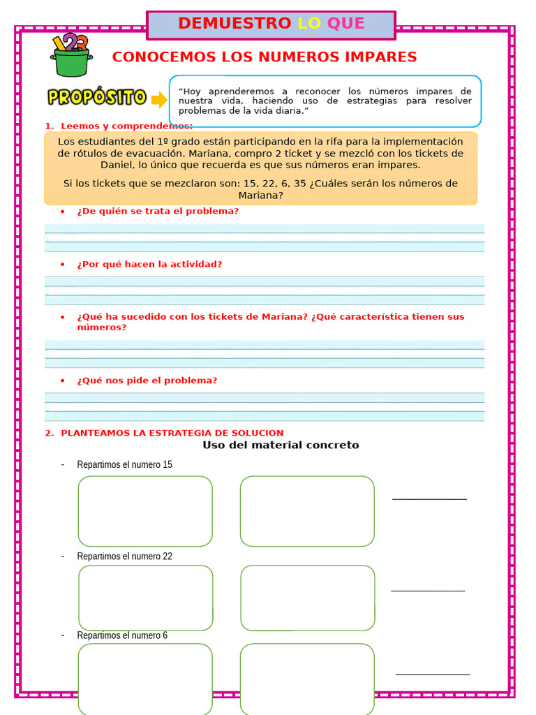 Ficha Mate - Numeros Impares | PDF