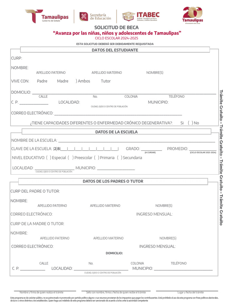 Solicitud Beca Avanza Nna 2024 2025 | PDF