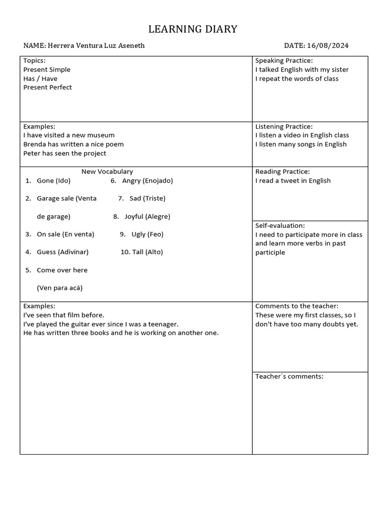 LEARNING DIARY | PDF
