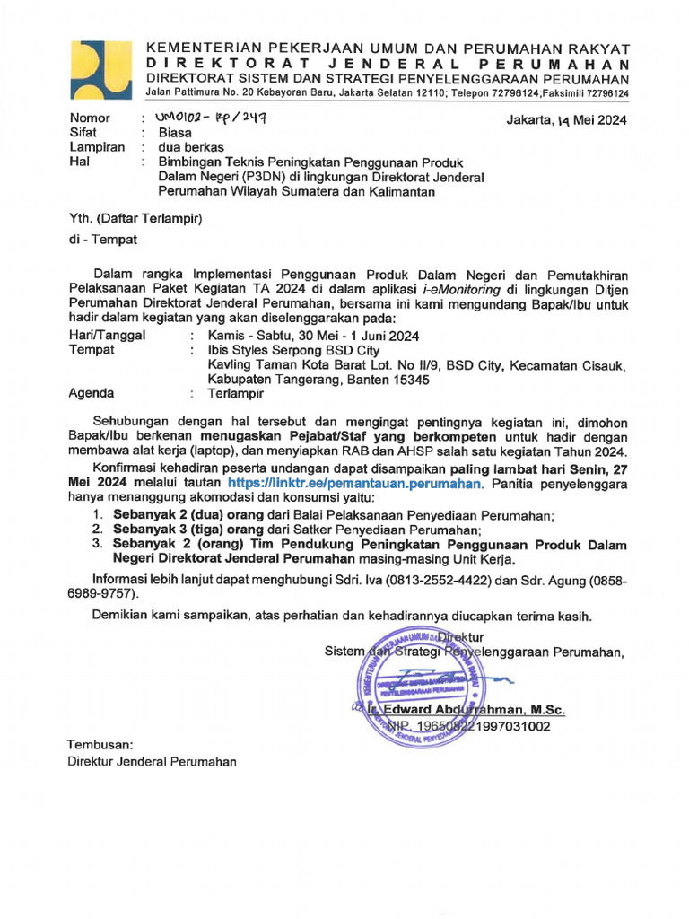 Undangan Peserta P3DN - Fix | PDF