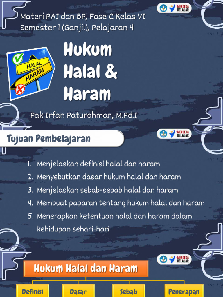 Slide Presentasi Modul Ajar Hukum Halal Dan Haram - Compressed | PDF