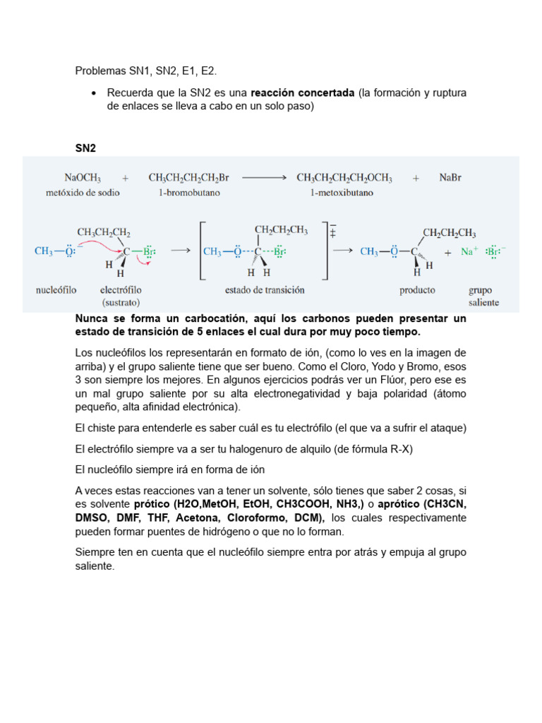 Reacciones sn1 y sn2 | PDF | Moléculas | Ciencia y matemáticas