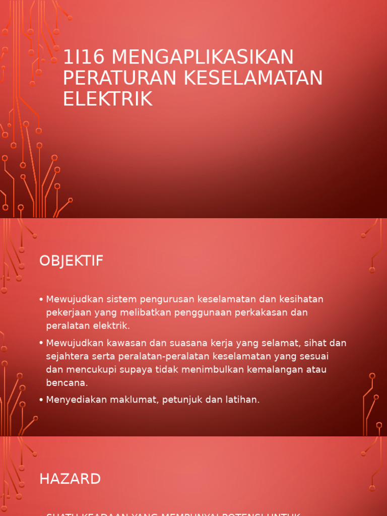 1I16 MENGAPLIKASIKAN PERATURAN KESELAMATAN ELEKTRIK | PDF