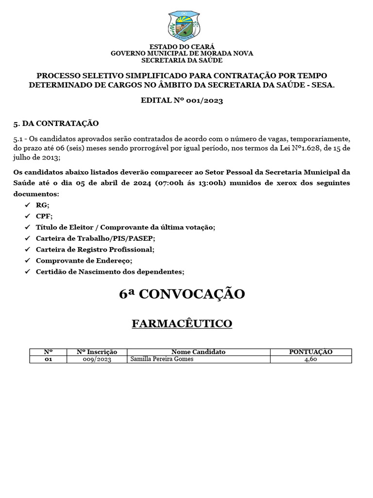 Convocacao 2024 0000004 | PDF