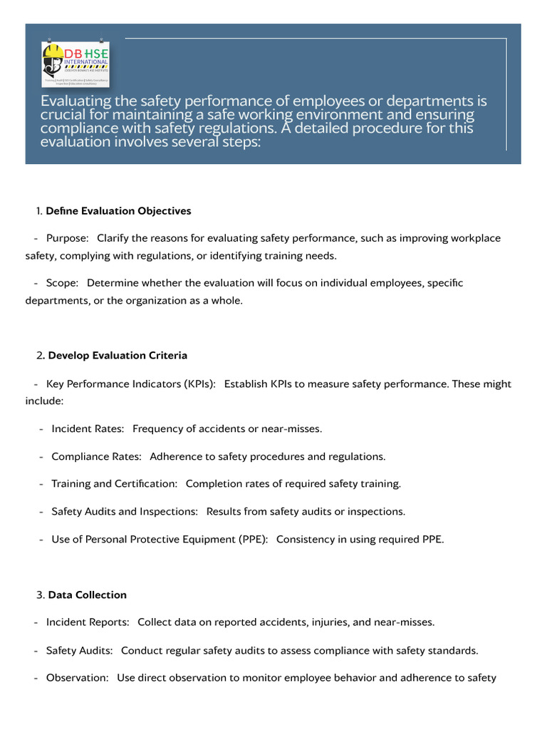 DB Hse Evaluating The Safety Performance | PDF