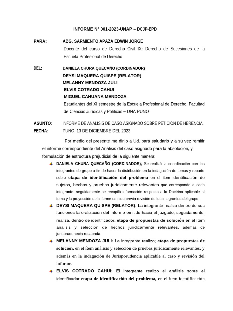 INFORME N 01 (1) | PDF