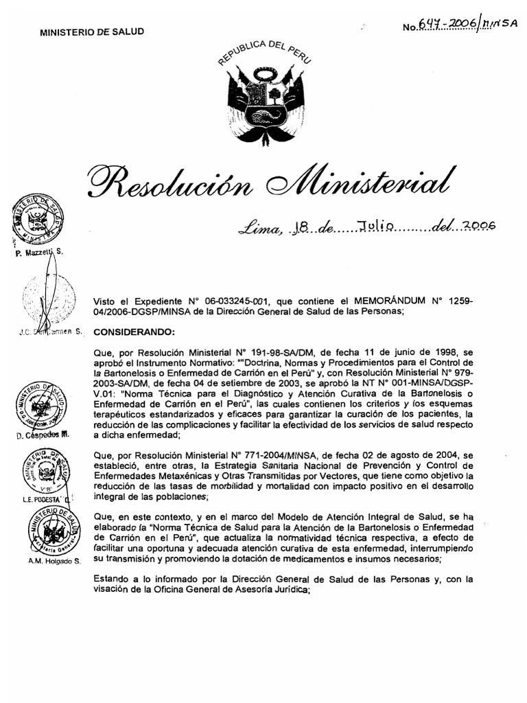 Rm-647-2006-Minsa | PDF