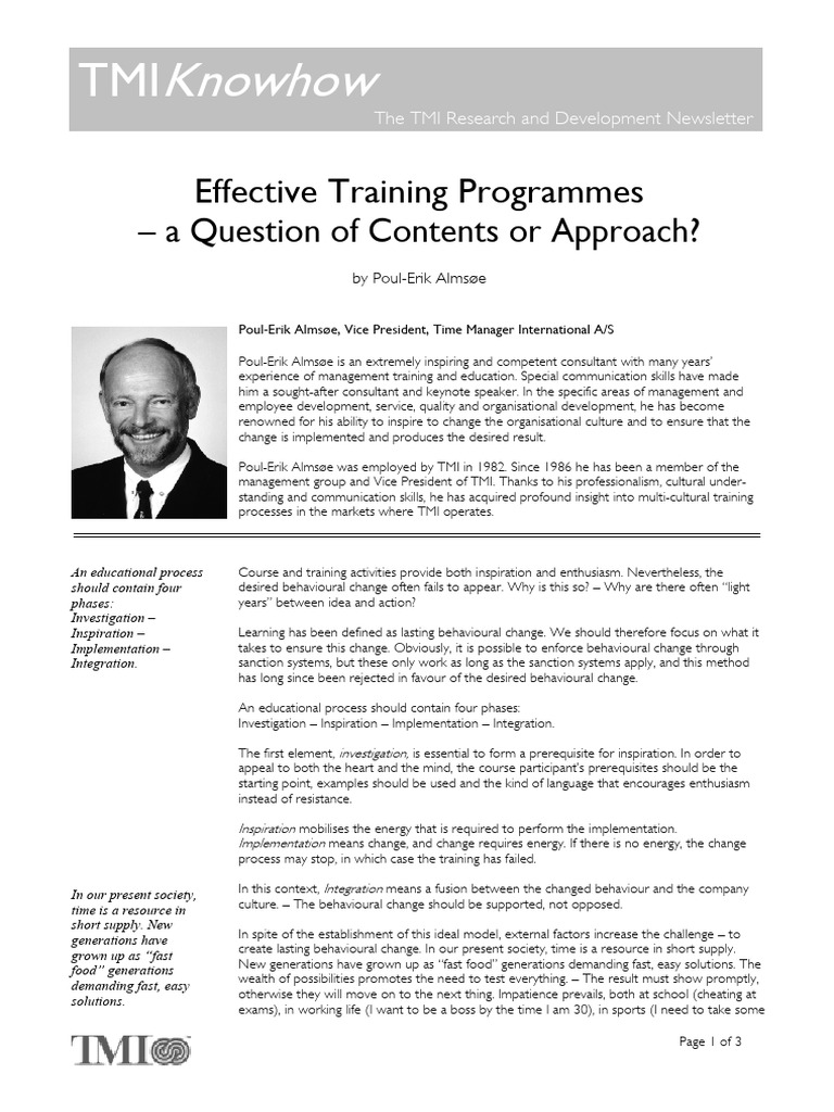 EFFECTIVE TRAINING PDF BY JAMES THACKER EBOOK Technical Specifications ...