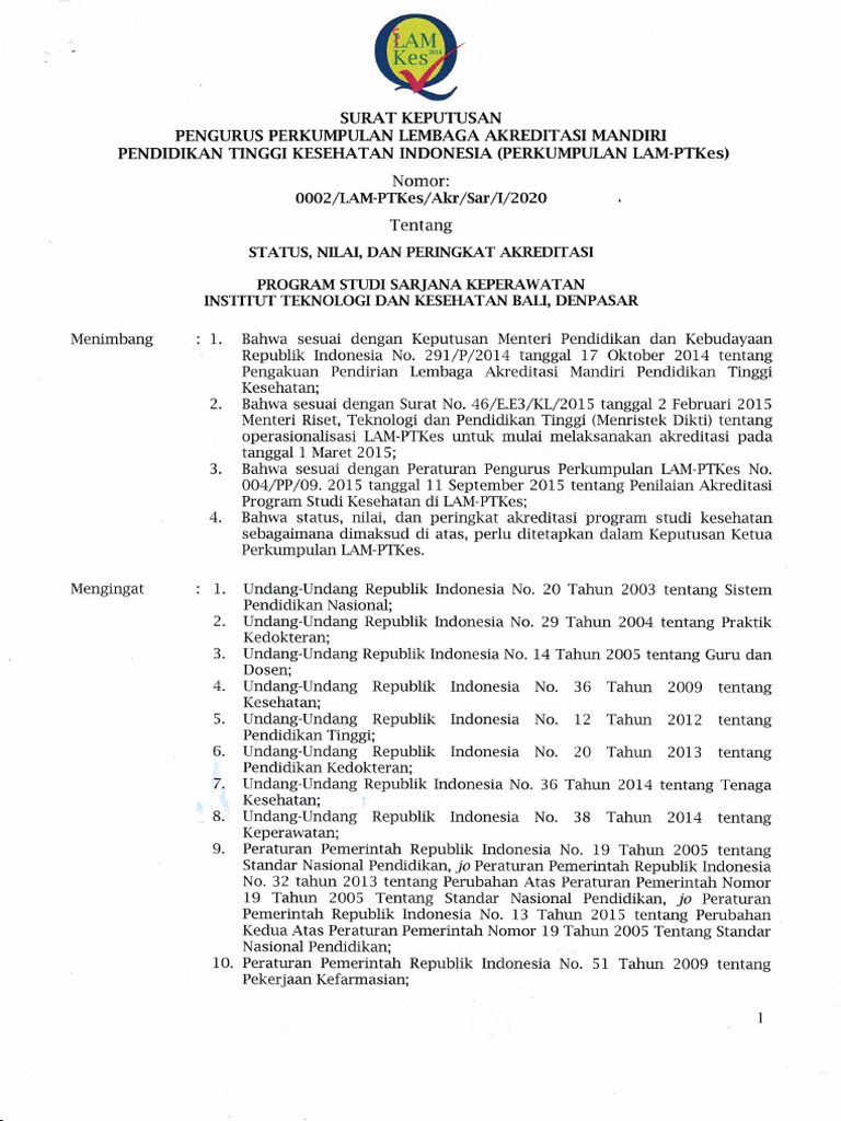 Akreditasi S1 Keperawatan NEW | PDF