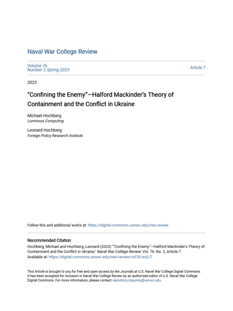Confining The Enemy - Halford Mackinder - S Theory of Containment A ...