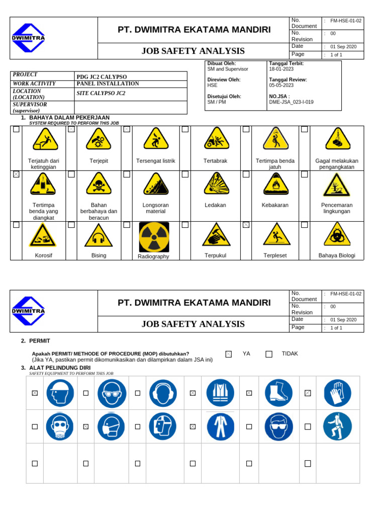 DME-JSA - 023-I-019 Piping Installation Rev 001 | PDF