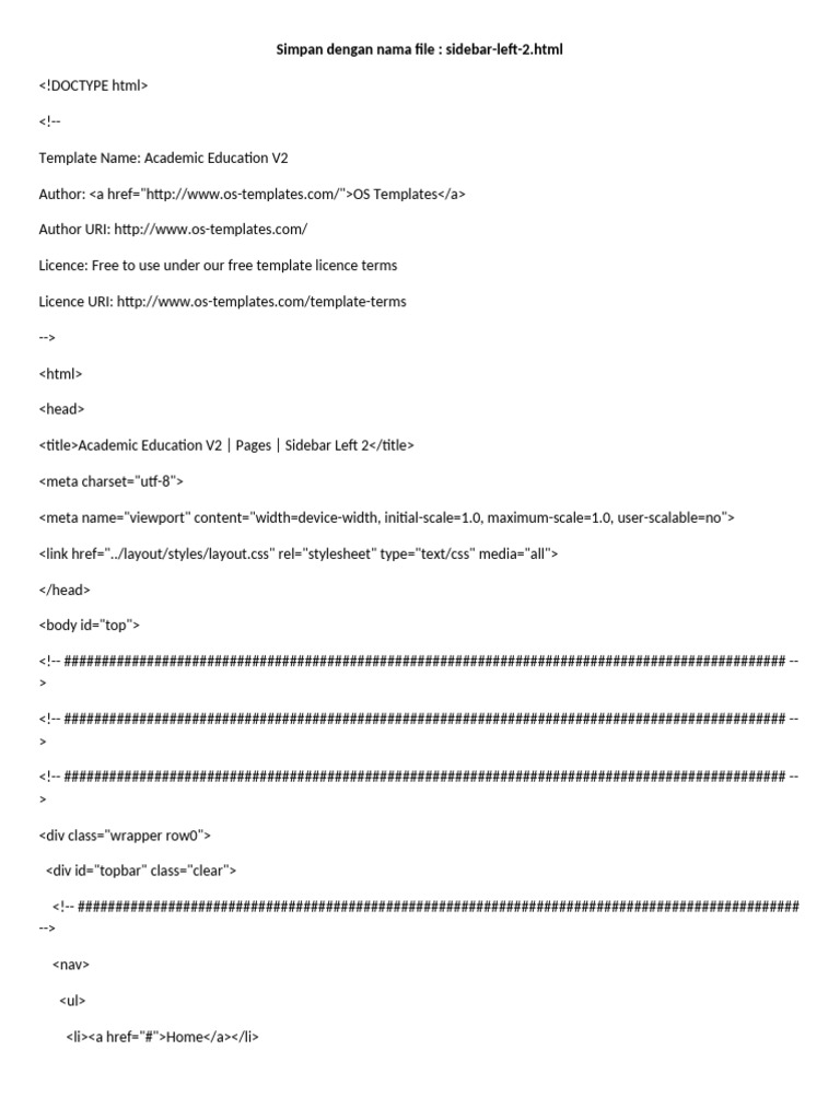 Simpan Dengan Nama File: Sidebar-Left-2.html | PDF