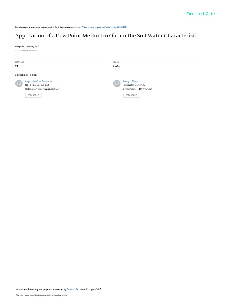 Application of A Dew Point Method To Obtain The So | PDF
