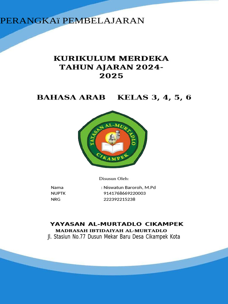 Niswah - Perangkat Pembelajaran Bahasa Arab 3,4,5,6 Mi | PDF