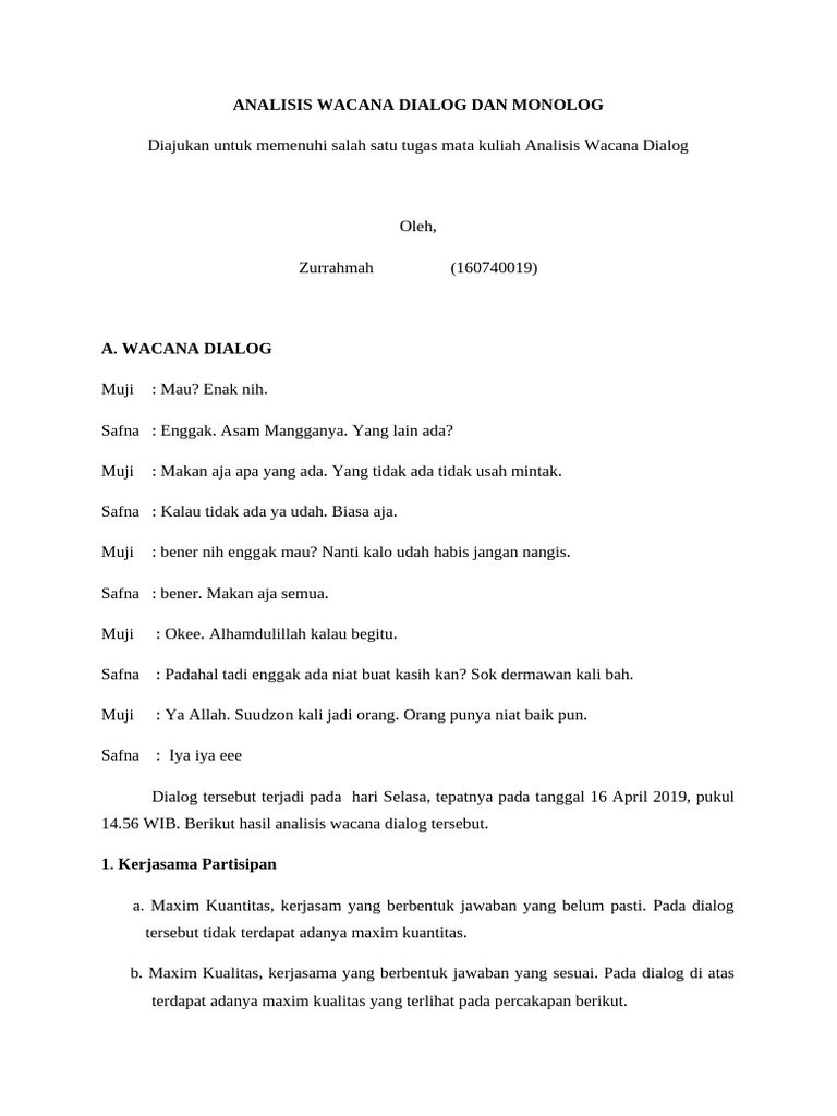 Tugas Monolog | PDF
