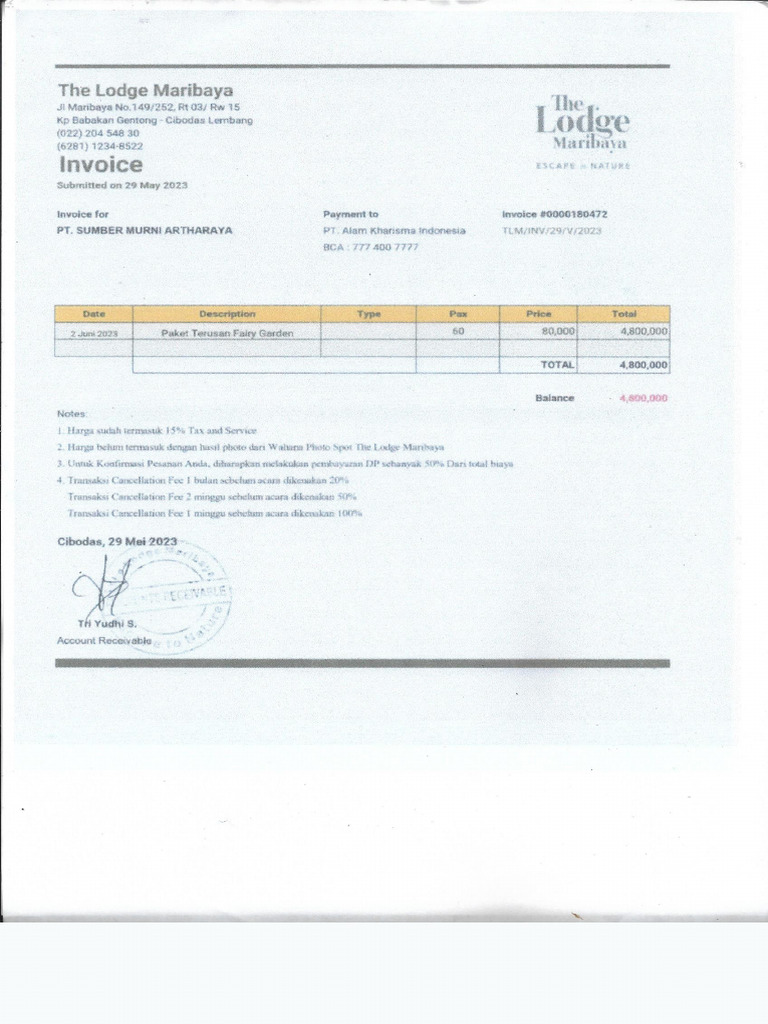 Invoice Wisata | PDF