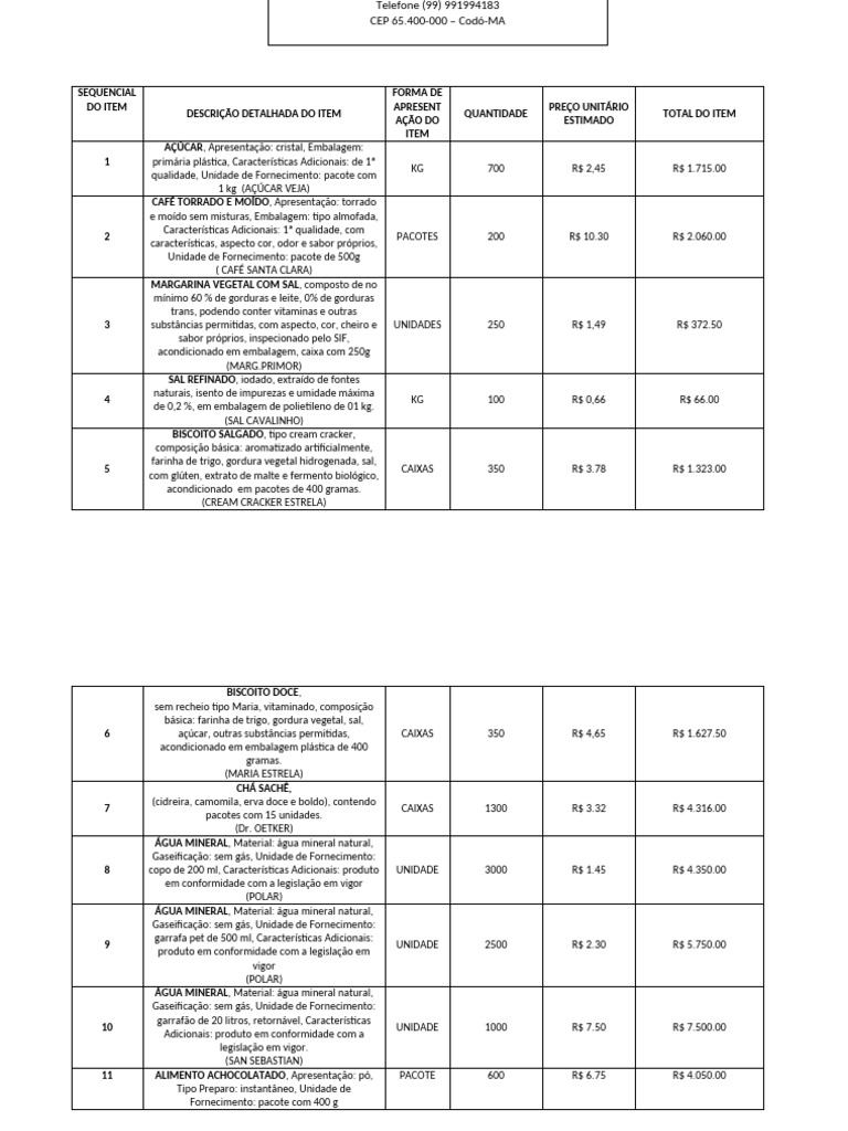 Cotacao Valida | PDF