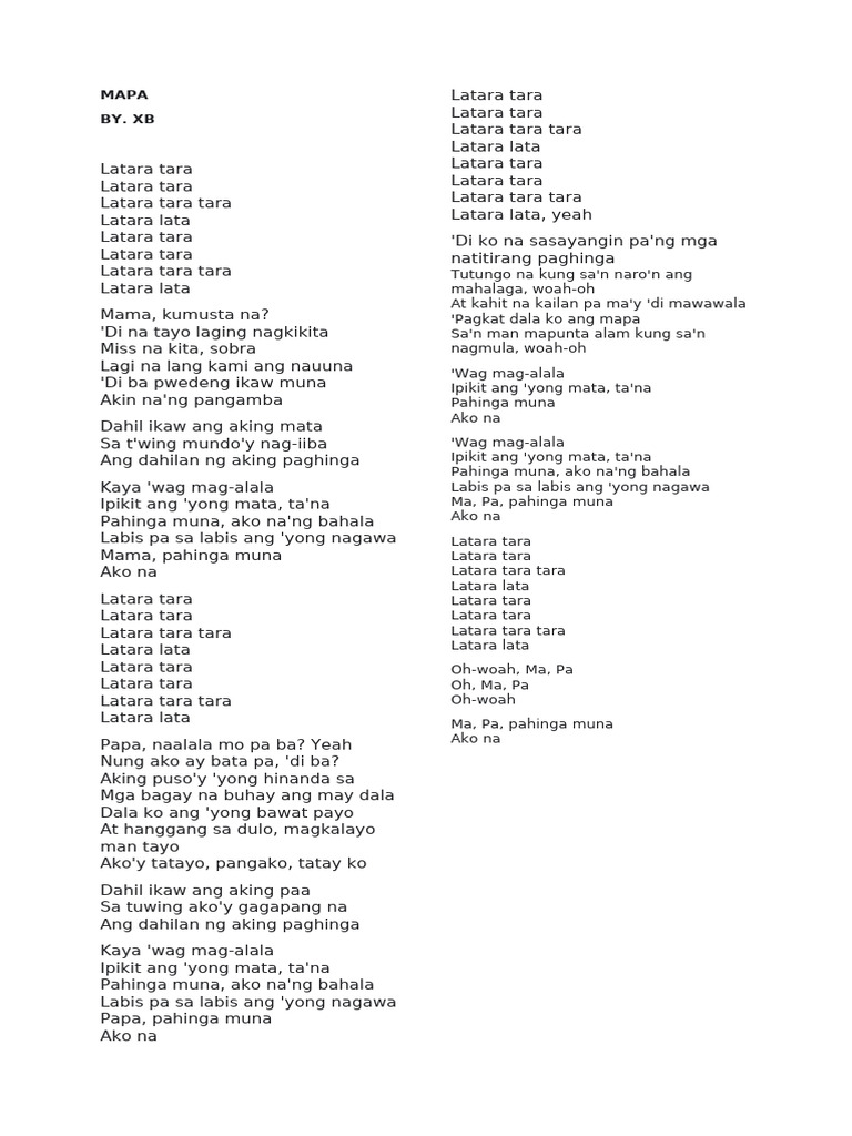 Mapa (Lyrics) | PDF