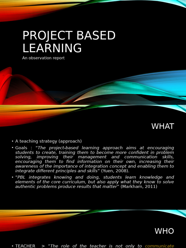 Project Based Learning | PDF | Project Based Learning | Career & Growth