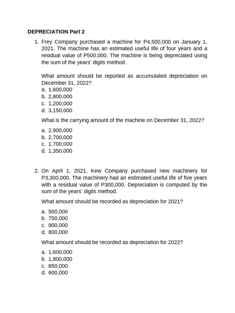 Practice Test-Depreciation Part 2 | PDF