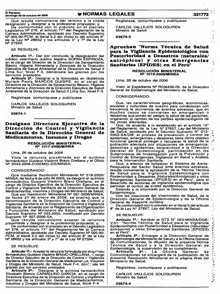 Rm-1019-2006-Minsa | PDF