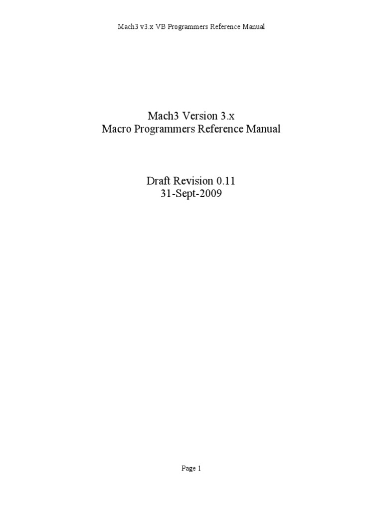 Mach3 V3.x VB Macro Programming | PDF | Parameter (Computer Programming) | Function (Mathematics)